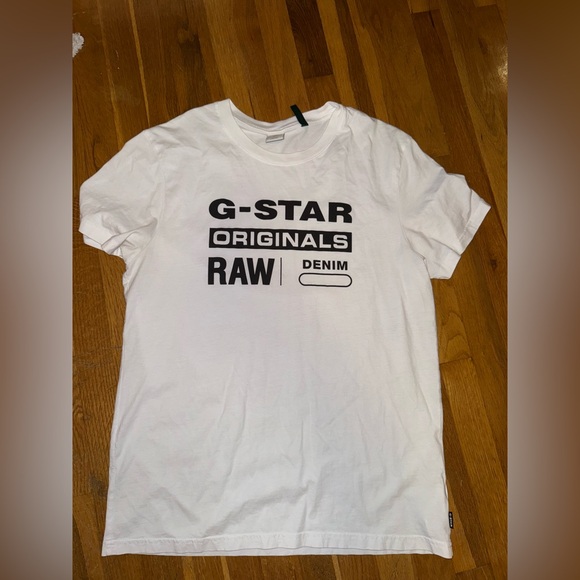 G-Star | Shirts | Gstar Originals White Graphic Tee | Poshmark